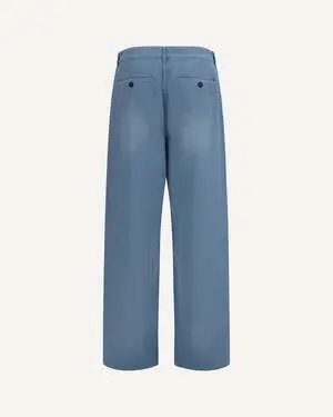 Miu Miu Garment-dyed Wide-leg Trousers - Blue