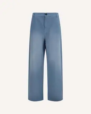 Miu Miu Garment-dyed Wide-leg Trousers - Blue