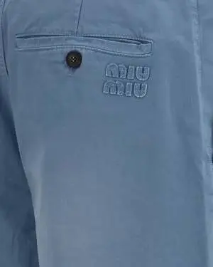 Miu Miu Garment-dyed Wide-leg Trousers - Blue