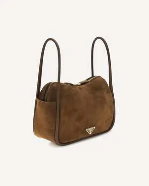 Prada Darling Suede Handbag - Brown