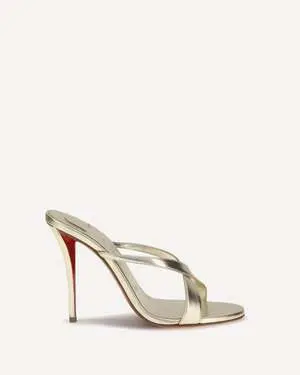 CHRISTIAN LOUBOUTIN Mulazee Cross Mule Sandals - Gold