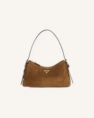 Prada Suede Shoulder Bag - Brown