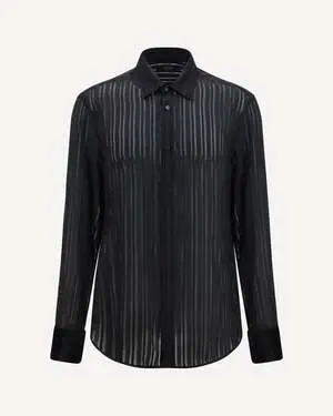 Gucci Striped Silk Gauze Shirt
