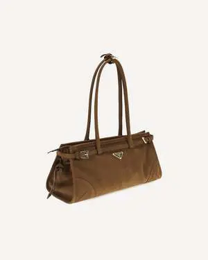 Prada Medium Bonnie Handbag In Nubuck Leather