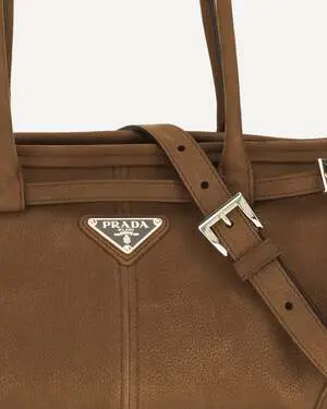 Prada Medium Bonnie Handbag In Nubuck Leather