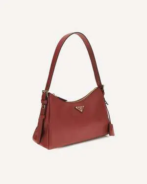 Prada Aimée Medium Leather Shoulder Bag - Red