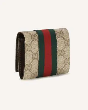 Gucci Web Bi-fold Card Holder - Beige