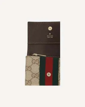 Gucci Web Bi-fold Card Holder - Beige