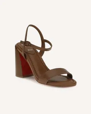 CHRISTIAN LOUBOUTIN Miss Jane Block Heel Sandals - Brown