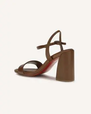 CHRISTIAN LOUBOUTIN Miss Jane Block Heel Sandals - Brown
