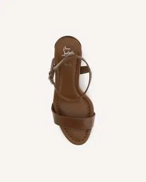 CHRISTIAN LOUBOUTIN Miss Jane Block Heel Sandals - Brown