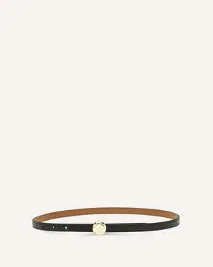 Tory Burch Reversible Romy Leather Belt With Logo Buckle - Black