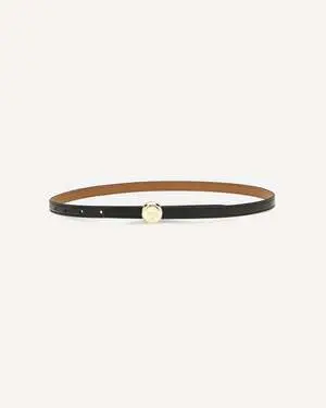 Tory Burch Reversible Romy Leather Belt With Logo Buckle - Black