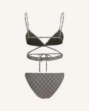 Gucci Printed Stretch Jersey Bikini - Beige
