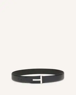 TOM FORD Reversible Leather Belt With Monogram Buckle