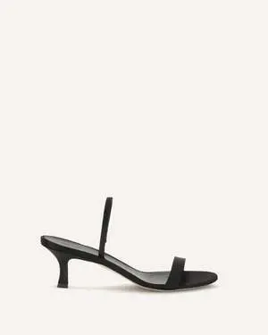 THE ROW Ella Satin Slingback Sandals - Black