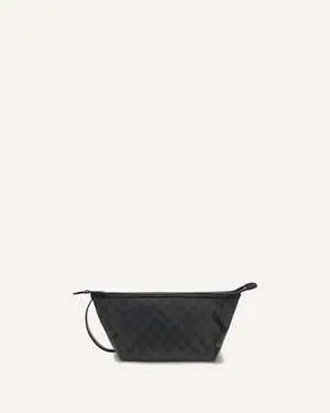 Gucci Small Essence Classic Pouch In Gg Coated Fabric - Black