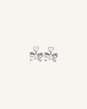SELF-PORTRAIT Crystal Bow Drop Earrings