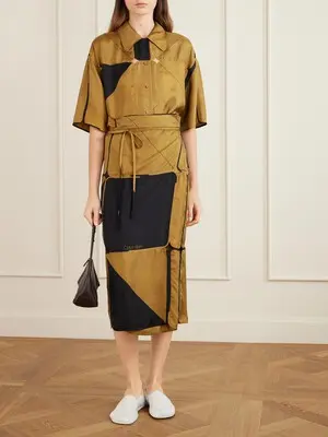 Calvin Klein Patchwork Silk Midi Skirt