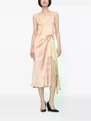 MAISON MARGIELA Asymmetric Midi Dress With Lace Trim