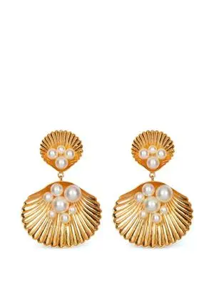 JENNIFER BEHR Triton Drop Earrings With Faux Pearl Embellishment