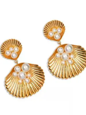 JENNIFER BEHR Triton Drop Earrings With Faux Pearl Embellishment