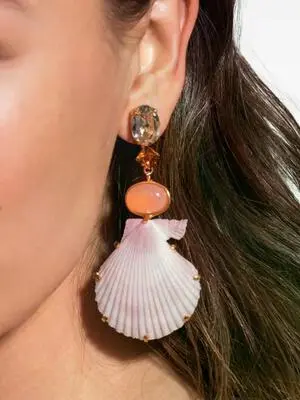 JENNIFER BEHR Adrielle Shell Drop Earrings