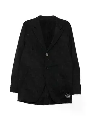Undercover Slub-texture Notched-lapels Blazer - Black