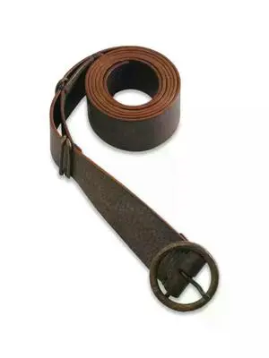 ZIGGY CHEN Round-buckle Textured Belt