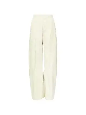 MAISON MARGIELA Off-white Cotton Twill Wide-leg Trousers