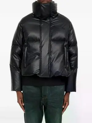 MAISON MARGIELA Padded Faux Leather Funnel Neck Jacket