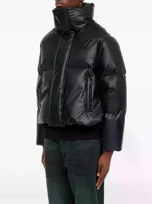 MAISON MARGIELA Padded Faux Leather Funnel Neck Jacket