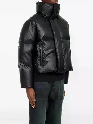 MAISON MARGIELA Padded Faux Leather Funnel Neck Jacket