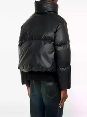 MAISON MARGIELA Padded Faux Leather Funnel Neck Jacket