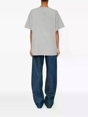 MAISON MARGIELA Mélange Cotton Jersey T-shirt With Numeric Artwork Label