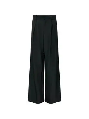 MAISON MARGIELA Wool Blend Pleated Trousers - Black