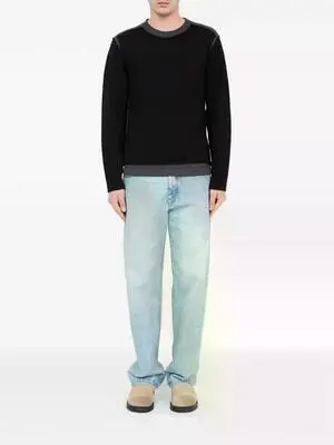 MAISON MARGIELA Crew Neck Sweater With Asymmetrical Detailing - Black