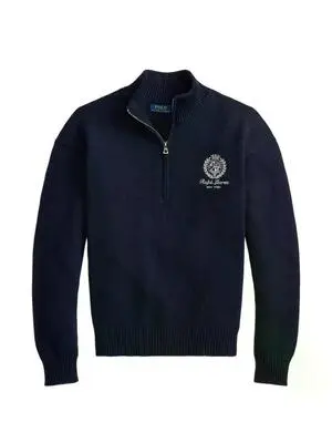 Polo Ralph Lauren Embroidered Crest Quarter-zip Sweater