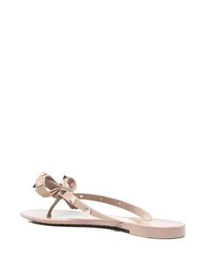 Valentino Garavani Rockstud Embellished Bow Detail Flip Flops