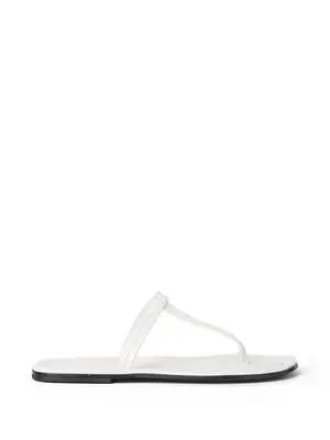 TOTEME Squared-toe T-strap Flat Sandals - White