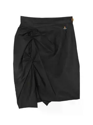 VIVIENNE WESTWOOD Ruched Asymmetric Mini Skirt - Black