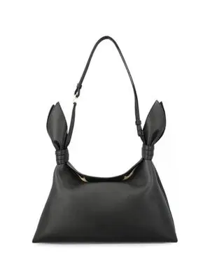 Loewe Paseo Knotted Leather Shoulder Bag - Black