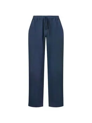 Fedeli Wide-leg Linen Trousers - Blue