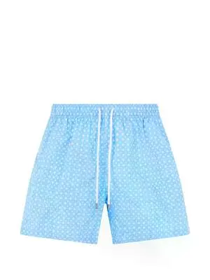 Fedeli Floral Print Swim Shorts - Blue