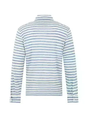 Fedeli Striped Long-sleeve Polo Shirt