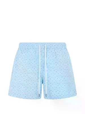 Fedeli Penguin Print Swim Shorts - Blue