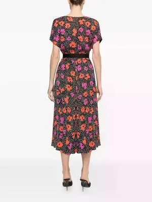 NISSA Floral-print Viscose Midi Dress