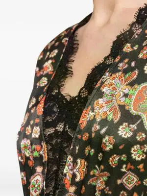 NISSA Floral Print Viscose Midi Dress
