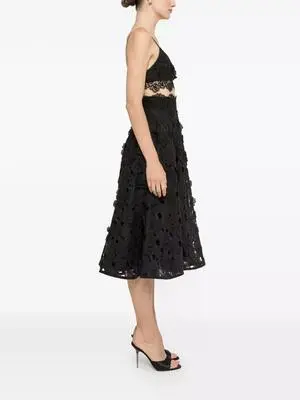 NISSA 3d Floral Embroidery Cotton Crop Top