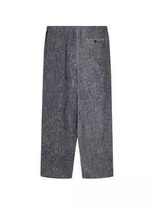 Emporio Armani Bark-effect Straight-leg Trousers